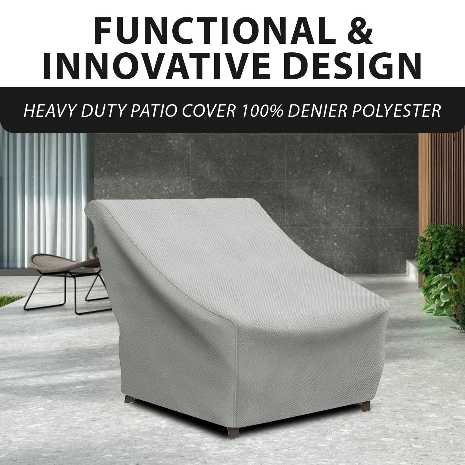 Patio Large Outdoor Chair Cover - Outdoor Patio Chair Washable - Heavy Duty Furniture 41x36x34 Inch Combo Cover