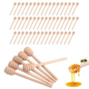 bordstract 50pcs honey dipper stick, wooden honey dipper mini wooden honeycomb sticks, household wooden mini jam honey dipper for honey syrup molasses(10cm)