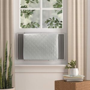 Indoor Air Conditioner Cover, AC Unit Window Cover for Inside Double Insulation with Elastic Drawstring 21L x 15H x 3.5D inches Grey