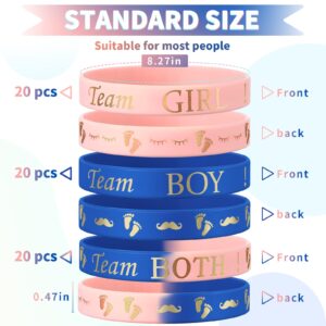 Hicarer 30 Pieces Gender Reveal Bracelets, Team Boy Silicone Wristbands Team Girl Gender Reveal Party Bracelets Team Both Rubber Wristband for Baby Shower Gender Reveal Party Favor Supplies