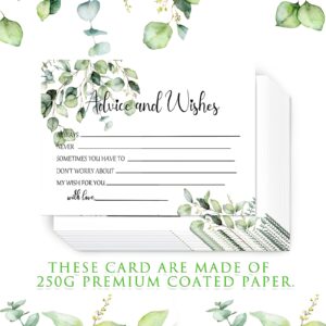 Zonon Advice and Wishes Cards, Uncoated Wedding Advice Cards Heavyweight Printed Guestbook Cards for the Bride and Groom, Baby Shower, Bridal Shower, Wedding Shower, Birthday Party(Leaf Theme)