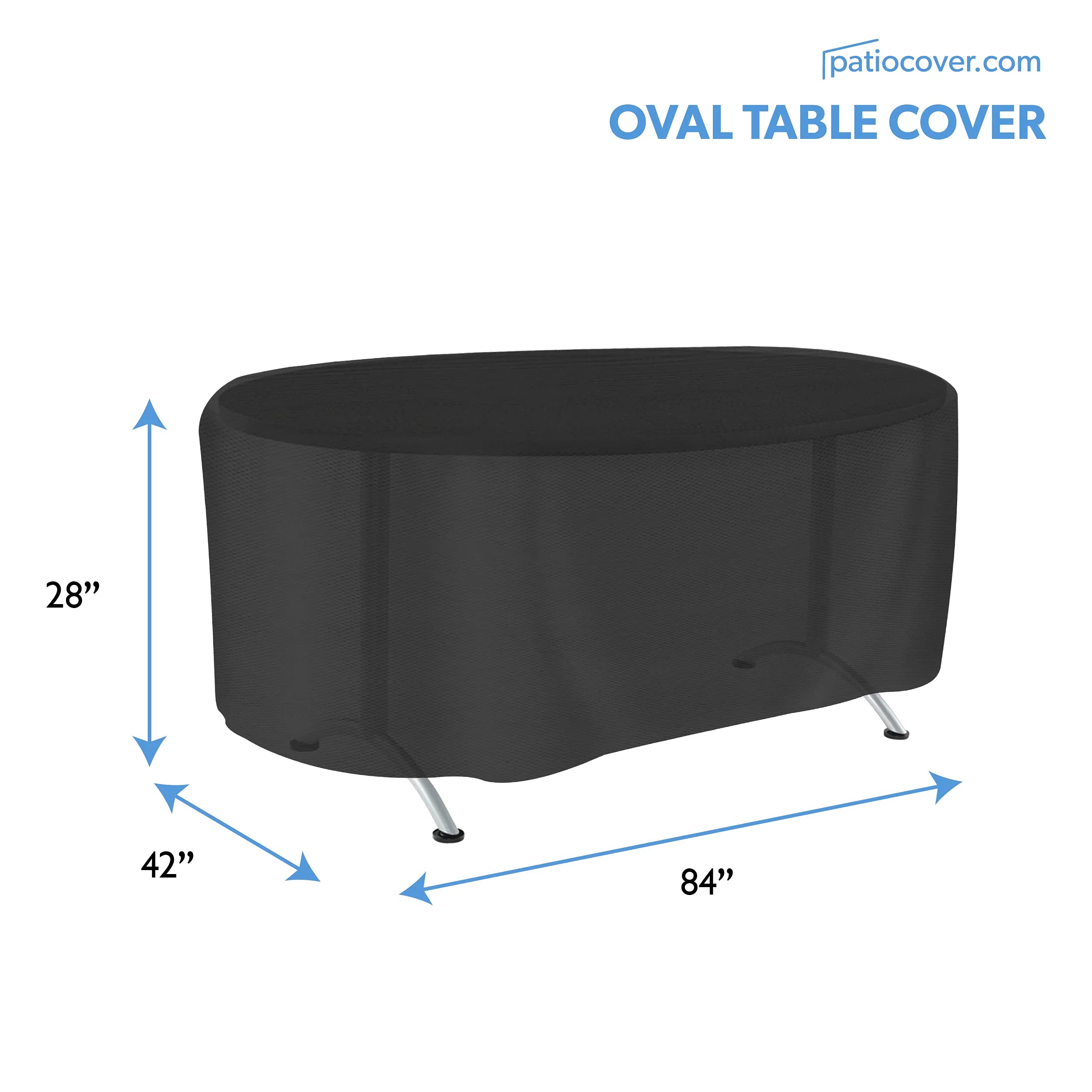 Patio Large Waterproof Oval Table Cover - Outdoor Patio Table Washable - Heavy Duty Furniture 84x42x28 Inch Oval Table Cover