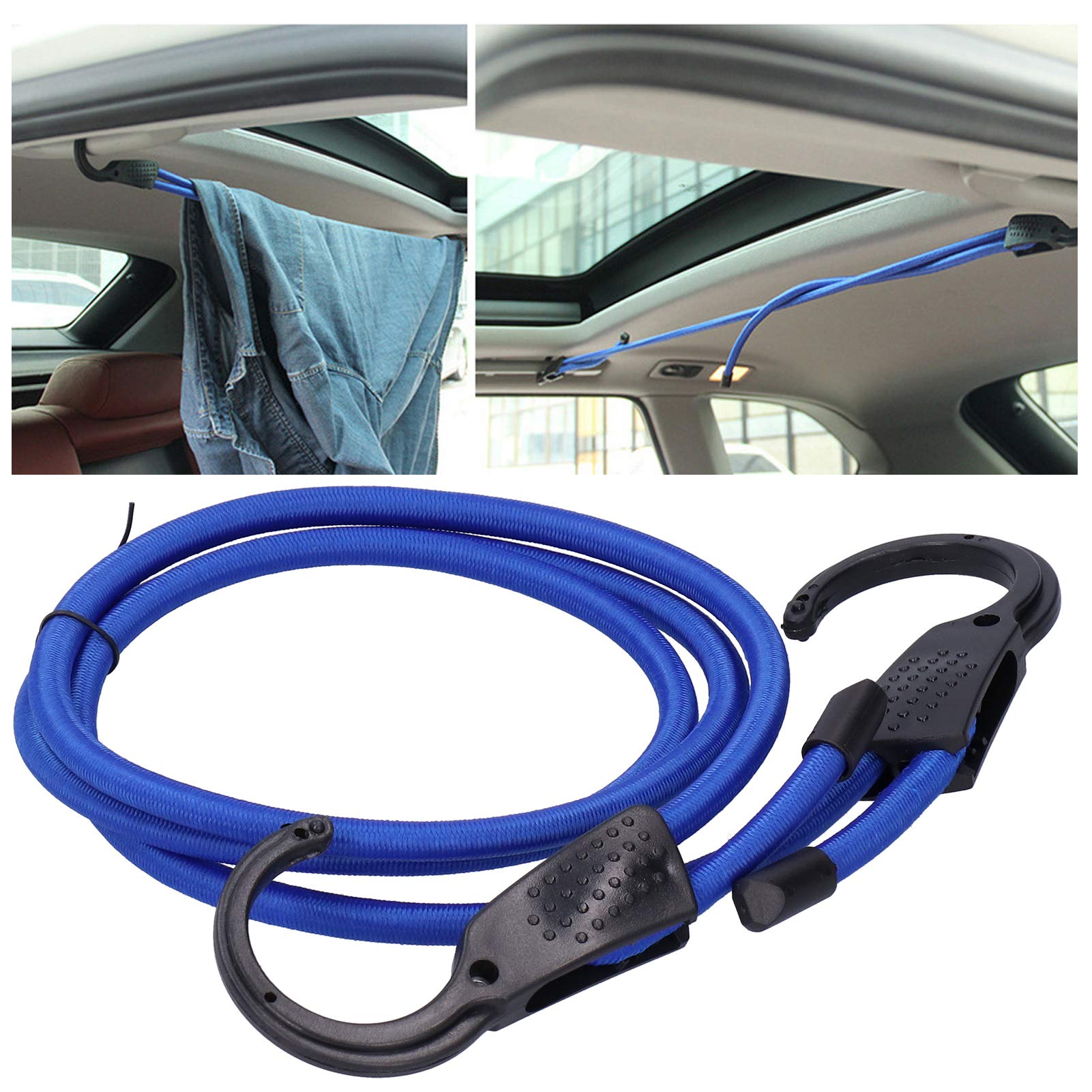 Car Clothes Line, Wear‑Resistant Strong Plasticity Bungee Cord with Flefixed Rack for Tying Things for Travel for Home for Hanging Clothes