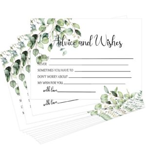 zonon advice and wishes cards, uncoated wedding advice cards heavyweight printed guestbook cards for the bride and groom, baby shower, bridal shower, wedding shower, birthday party(leaf theme)