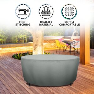 Patio Small Waterproof Round Bar Table & Chair Cover - Outdoor Patio Table Chair Combo Washable - Heavy Duty Furniture 60X42 Inch Combo Cover