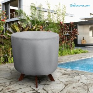 Patio Extra Small Waterproof Table Cover - Outdoor Round Side Table Covers - Patio Washable Table Cover - Heavy Duty Furniture 26X20 Inch Grey