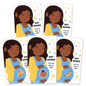 baby shower games - find the baby boy to win - baby shower lottery tickets games door prizes scratch off cards games, 4 winners 4 different loser card designs, 40 cards