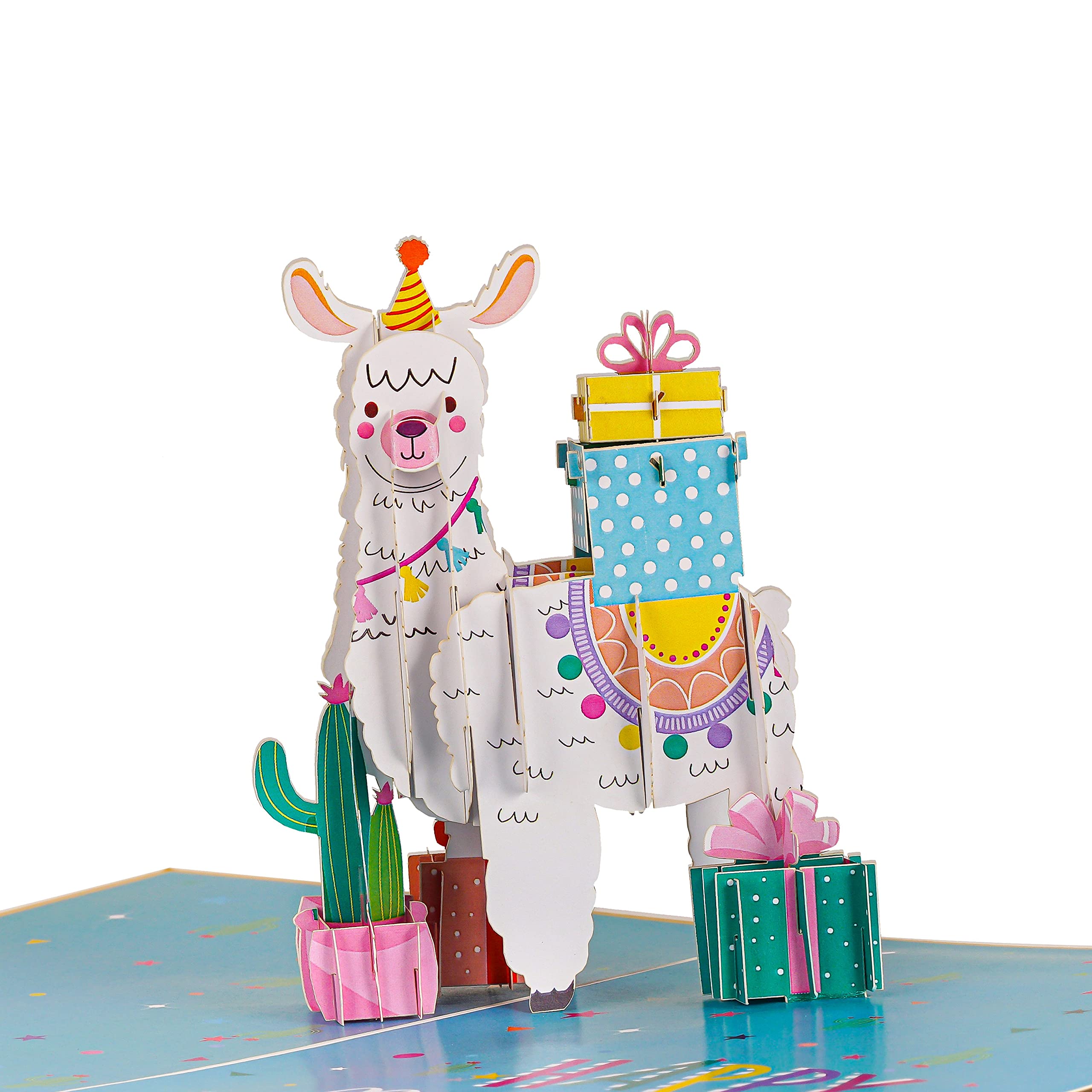 TRUANCE Pop Up Card Greeting Card Llama Hold Gift Box Birthday Card For Mom Dad Husband Wife With Blank Note Inside