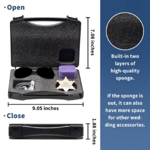 Huwane Ring Security Wedding Ring Bearer Gifts Box Set Include 2PCS Ring Security Badges, 1PCS Acoustic Earpiece Tube, 1PCS Ring Bearer Sunglass, 1PCS Wedding Ring Box with 2 Rings