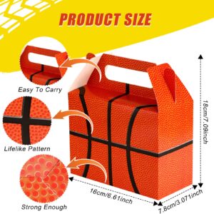 Chinco 24 Pieces Basketball Goody Box Basketball Candy Bags Basketball Party Decorations Basketball Gift Bags Basketball Treat Boxes Basketball Party Favors Boxes for Adult Birthday Theme Party