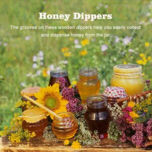 BORDSTRACT 50Pcs Honey Dipper Stick, Wooden Honey Dipper Mini Wooden Honeycomb Sticks, Household Wooden Mini Jam Honey Dipper for Honey Syrup Molasses(10cm)