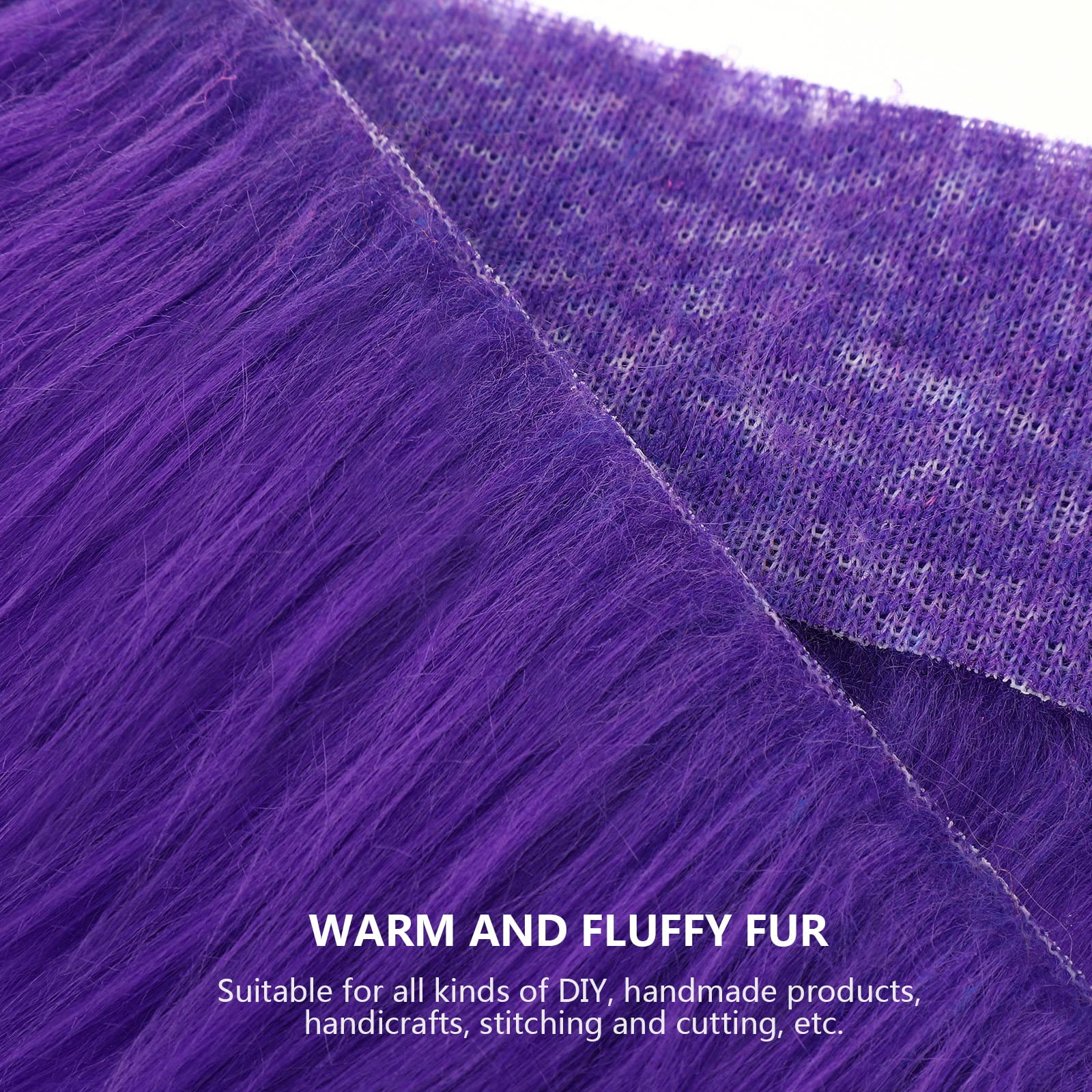 4 Pieces Faux Fox Fur Square Fabric Shaggy Fur Patches Fabric Cuts Chair Cover Seat Cushion Pad for DIY Craft (Purple,2 x 59 Inch)