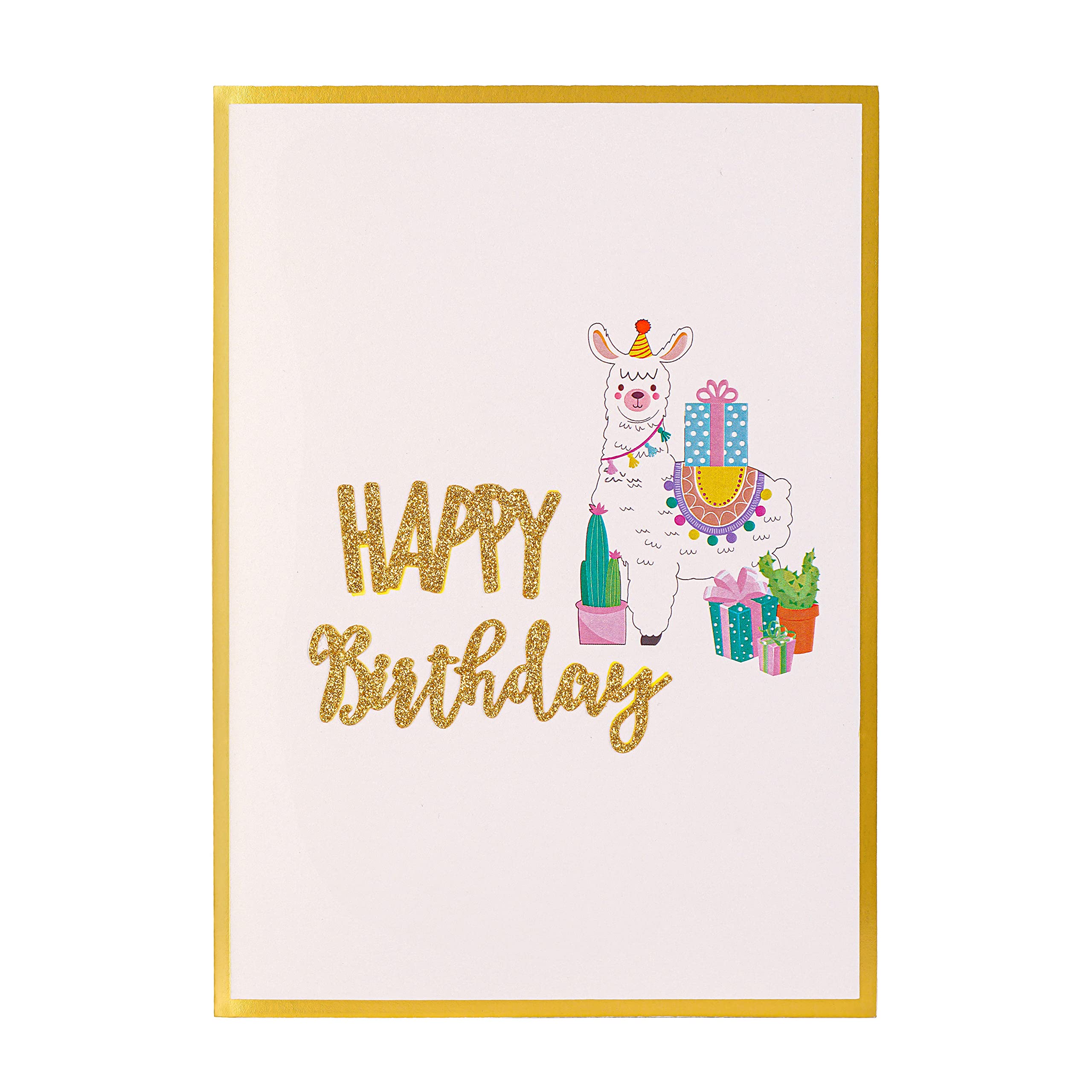 TRUANCE Pop Up Card Greeting Card Llama Hold Gift Box Birthday Card For Mom Dad Husband Wife With Blank Note Inside