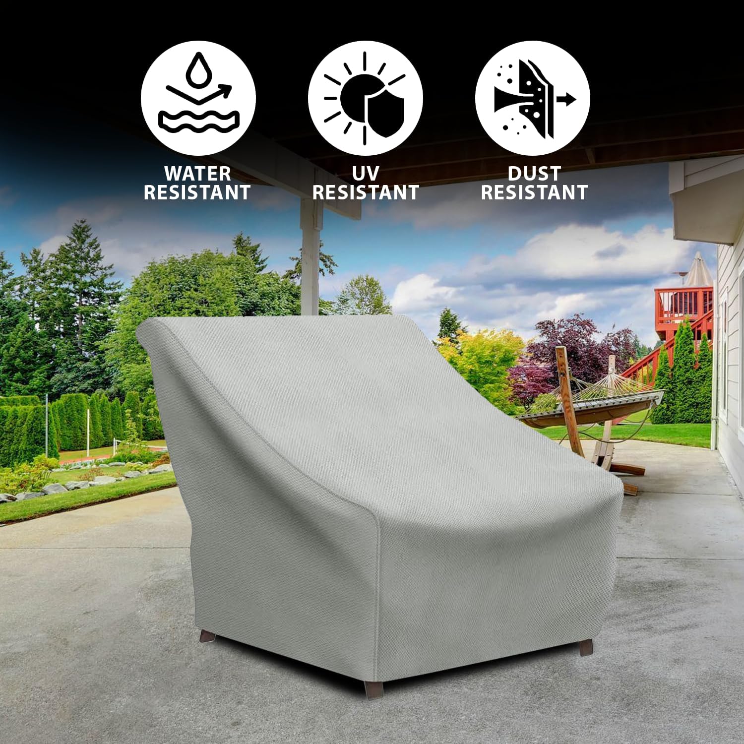 Patio Large Outdoor Chair Cover - Outdoor Patio Chair Washable - Heavy Duty Furniture 41x36x34 Inch Combo Cover