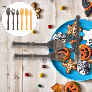 DOITOOL Serving Spoons 2 Set Halloween Salad Spoons Skeleton Hands Salad Tongs Halloween Kitchen Tableware Set Halloween Spoon Salad Tong for Home Party Kitchen (Black, Orange) Skeleton Hands