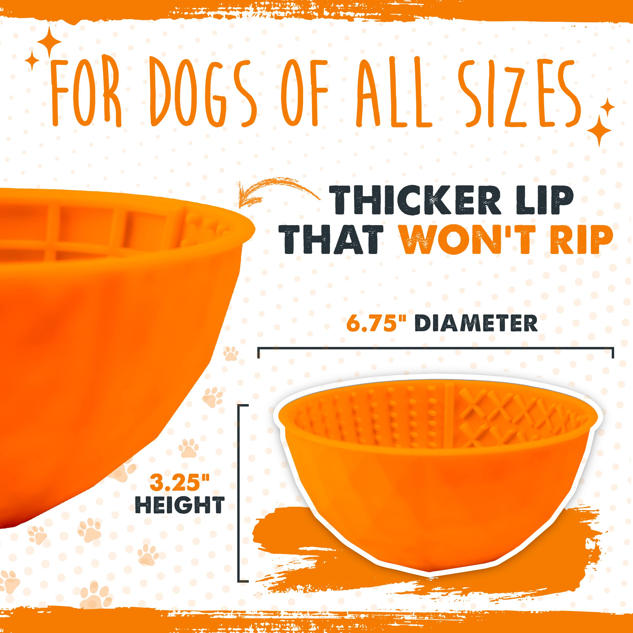 Mighty Paw Dog Slow Feeder Bowl - Interactive BPA-Free Silicone Lick Bowl for Dogs - Easy to Clean, Keeps Dogs Entertained, Provides Mental Enrichment