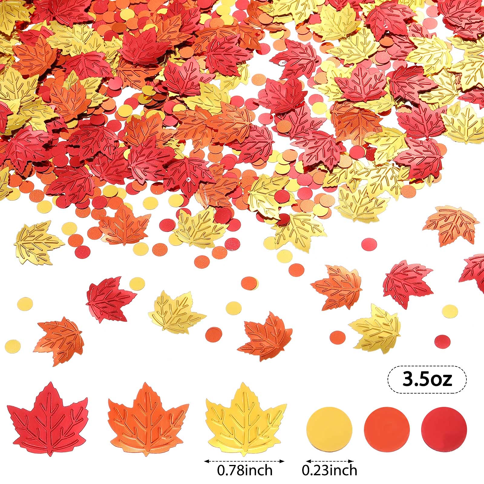 3.5 oz/ 100 g Thanksgiving Fall Confetti Maple Leaf Confetti Foil Metallic Sequins Fall Confetti for Autumn Holiday Thanksgiving Party Supplies