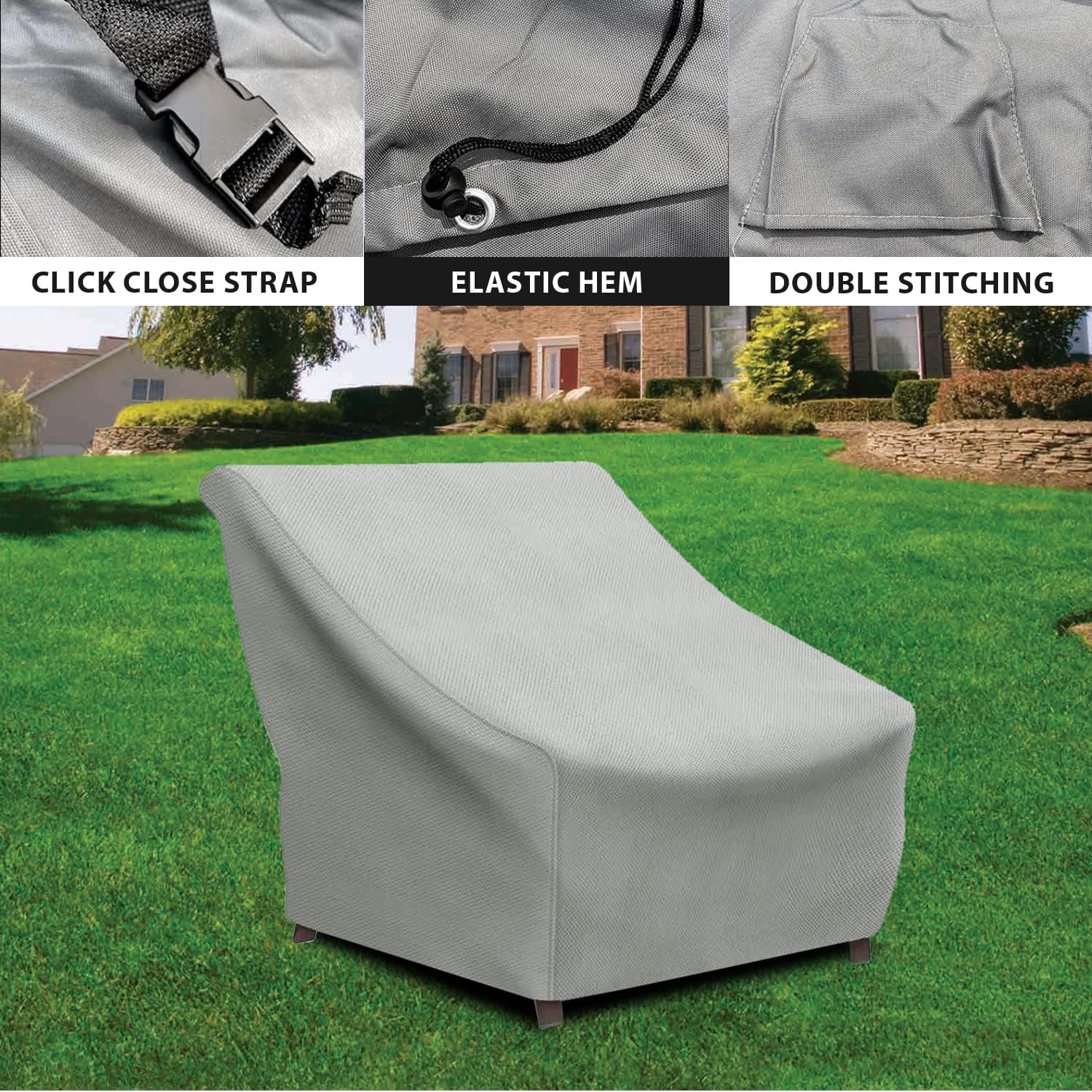 Patio Large Outdoor Chair Cover - Outdoor Patio Chair Washable - Heavy Duty Furniture 41x36x34 Inch Combo Cover