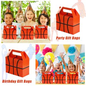 Chinco 24 Pieces Basketball Goody Box Basketball Candy Bags Basketball Party Decorations Basketball Gift Bags Basketball Treat Boxes Basketball Party Favors Boxes for Adult Birthday Theme Party