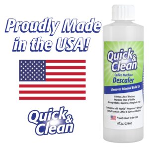 Quick & Clean 2-Pack Descaler (4 Total Uses) - Made in the USA - Descaling Solution for Keurig, Nespresso, Ninja, Delonghi, Coffee and Espresso Machines