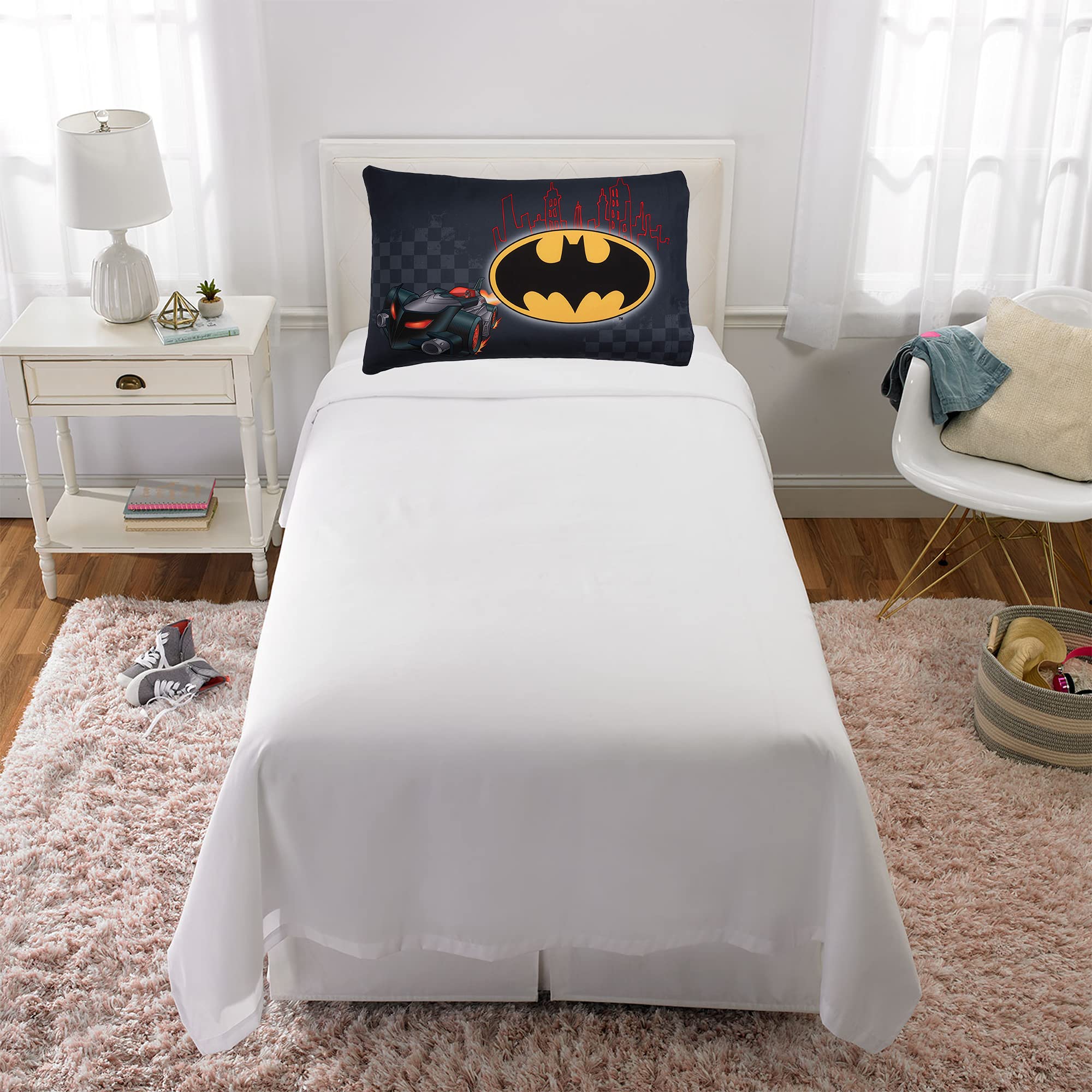 Franco Kids Bedding Super Soft Microfiber Pillowcase, 20 in x 30 in, Batman