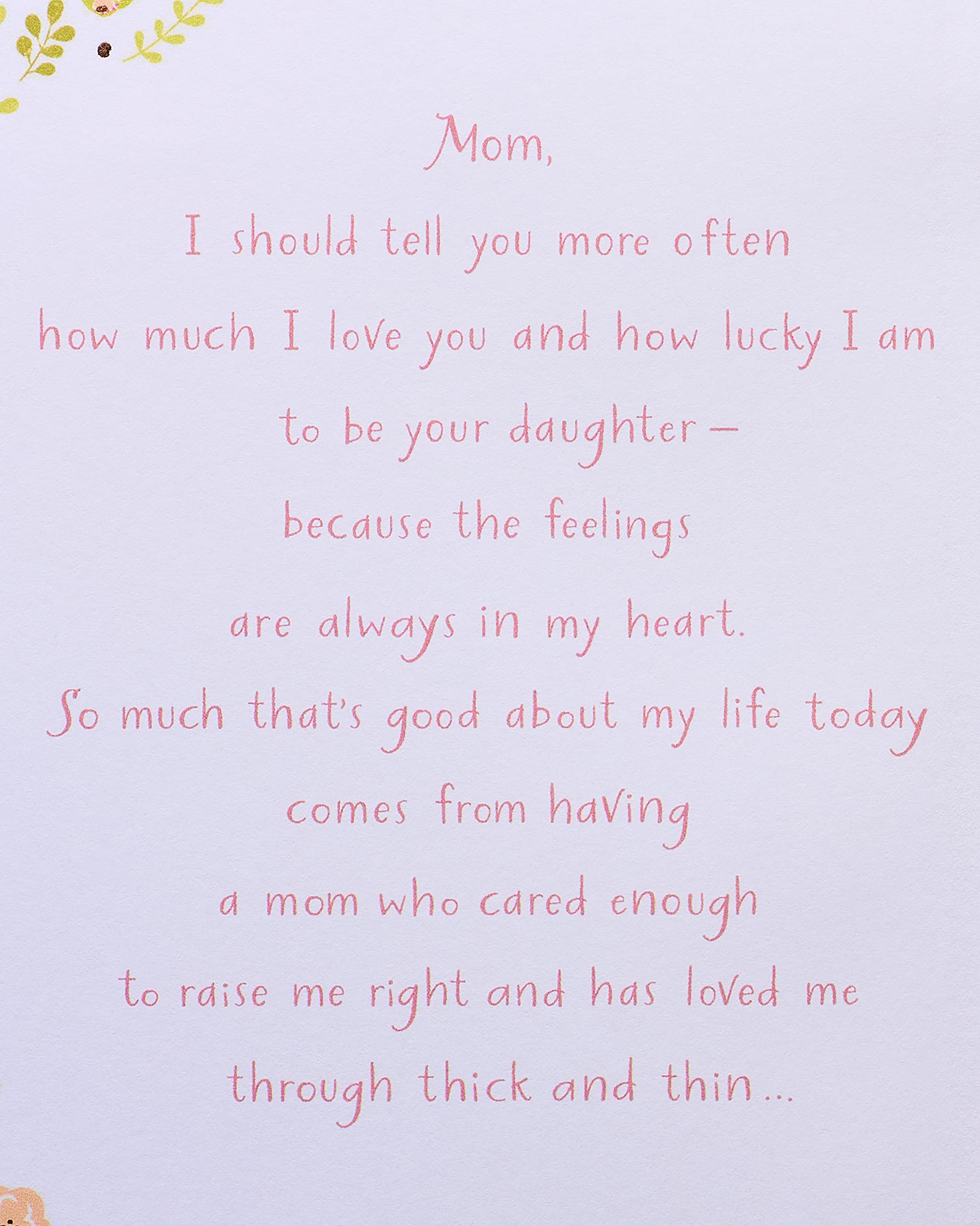 American Greetings Birthday Card for Mom from Daughter (With Love)