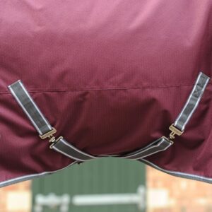 WeatherBeeta ComFiTec Plus Dynamic II Detach-A-Neck Medium Horse Blanket, Maroon/Grey/White, 72"