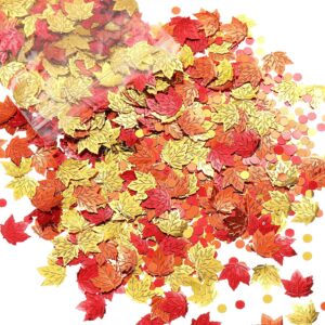 3.5 oz/ 100 g Thanksgiving Fall Confetti Maple Leaf Confetti Foil Metallic Sequins Fall Confetti for Autumn Holiday Thanksgiving Party Supplies