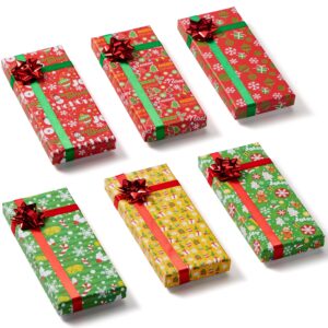 joyin 9pcs present gift card box with bow, christmas cash money holder boxes, present card holder, xmas party favor gift wrapping boxes (6.5'' x 2.8'' x 0.8'')