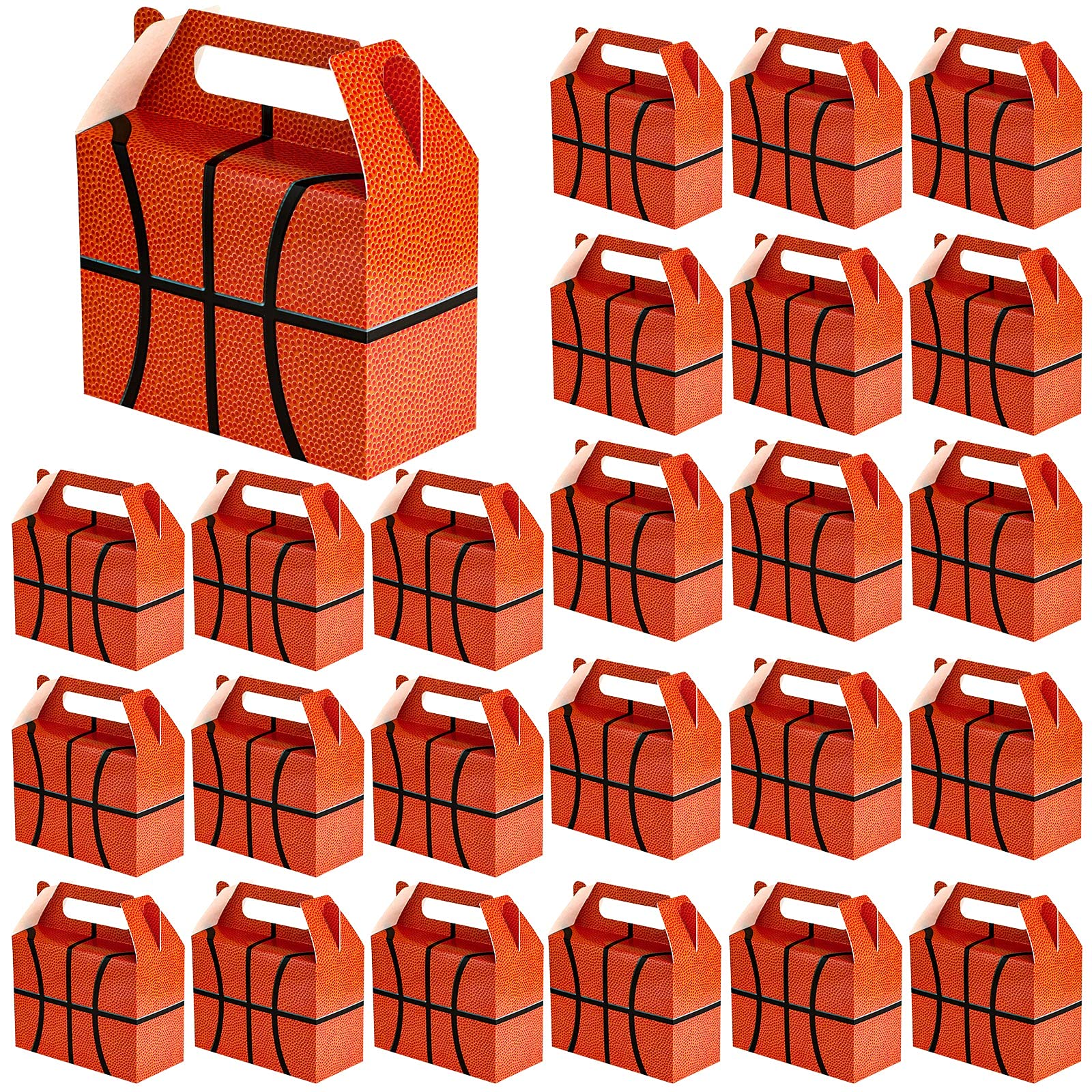 Chinco 24 Pieces Basketball Goody Box Basketball Candy Bags Basketball Party Decorations Basketball Gift Bags Basketball Treat Boxes Basketball Party Favors Boxes for Adult Birthday Theme Party