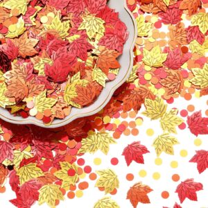 3.5 oz/ 100 g thanksgiving fall confetti maple leaf confetti foil metallic sequins fall confetti for autumn holiday thanksgiving party supplies