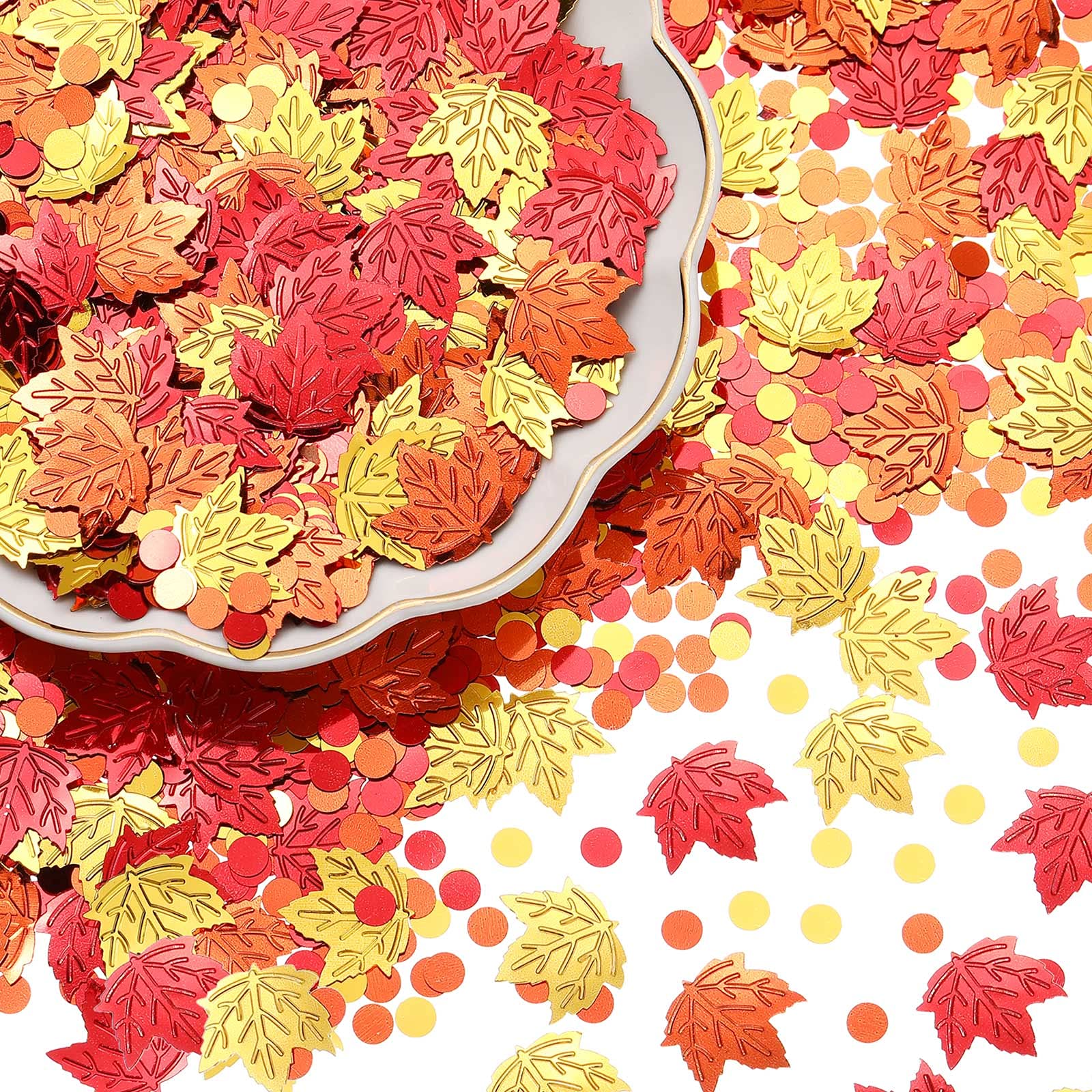 3.5 oz/ 100 g Thanksgiving Fall Confetti Maple Leaf Confetti Foil Metallic Sequins Fall Confetti for Autumn Holiday Thanksgiving Party Supplies