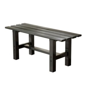 tecspace 35 inches aluminum outdoor weatherproof bench backless, 330 lbs bearing capacity garden porch bench, black