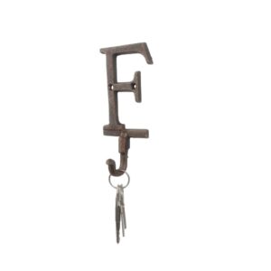 Handcrafted Nautical Decor Rustic Copper Cast Iron Letter F Alphabet Wall Hook 6"