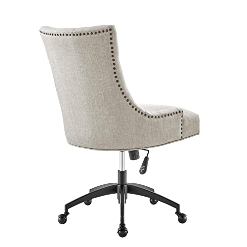 Modway Regent Tufted Fabric Swivel Office Chair, Black Beige