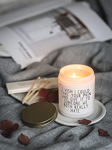 Get Well Soon Gifts for Women, Take Your Pain Scented Soy Candle, Feel Better, After Surgery Recovery Gifts for Women, Her, Friends, Vanilla&Lavender Scented Candles with Crystal