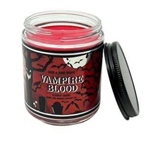 Bath & Body Works 1-Wick Candle w/Essential Oils - 7 oz -Halloween Scent (Vampire Blood) Label Artwork Varies