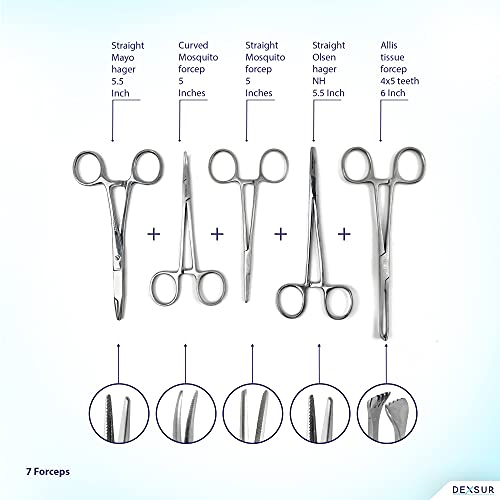 DEXSUR Professional Dissecting Kit Anatomy - 160 Piece Stainless Steel Biology Instruments Set for Medical & Veterinary Training