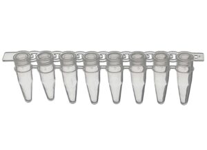 muhwa 0.2ml pcr tube with thin wall, strip of 8 tubes, flat caps, 200 strips