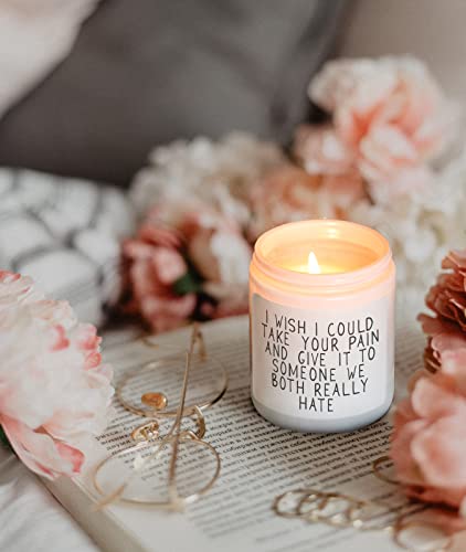 Get Well Soon Gifts for Women, Take Your Pain Scented Soy Candle, Feel Better, After Surgery Recovery Gifts for Women, Her, Friends, Vanilla&Lavender Scented Candles with Crystal