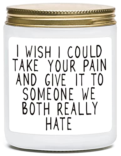 Get Well Soon Gifts for Women, Take Your Pain Scented Soy Candle, Feel Better, After Surgery Recovery Gifts for Women, Her, Friends, Vanilla&Lavender Scented Candles with Crystal