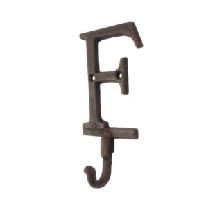 Handcrafted Nautical Decor Rustic Copper Cast Iron Letter F Alphabet Wall Hook 6"