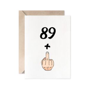 magjuche funny 90th birthday card, 89+1 women or men sweet 90 years old birthday gift joke card