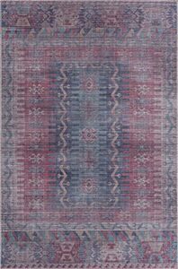 rugs.com sisu collection washable rug – 5' x 8' multi flatweave rug perfect for bedrooms, dining rooms, living rooms