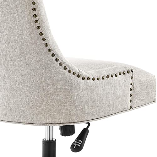 Modway Regent Tufted Fabric Swivel Office Chair, Black Beige