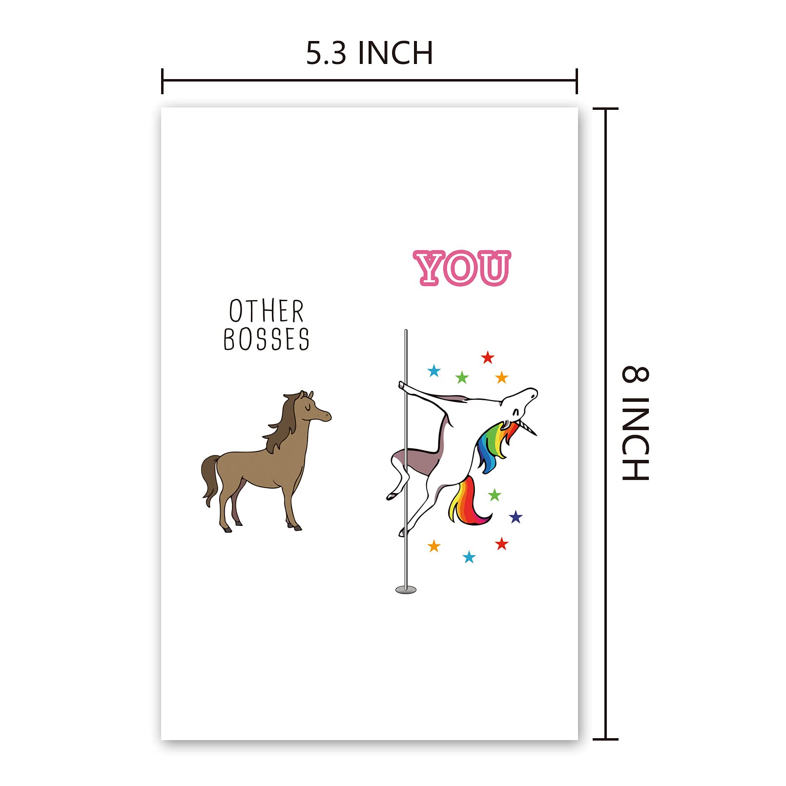 Chomerry Birthday Card for Boss, Boss Day Card, Funny Unicorn Card for Boss, Hilarious Card for Boss