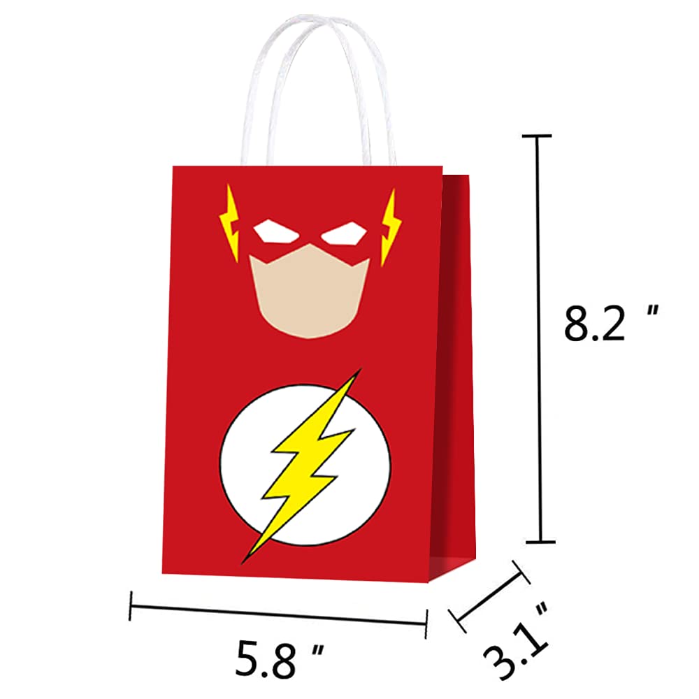 YNOUU Flash Party Bags superhero paper bags, Contains 16 pcs Paper Bags,Hero Theme Birthday Party Decorations and Supplies