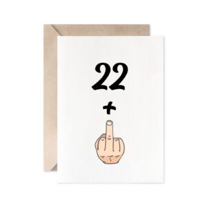 magjuche funny 23rd birthday card, 22+1 women or men sweet 23 years old birthday gift joke card