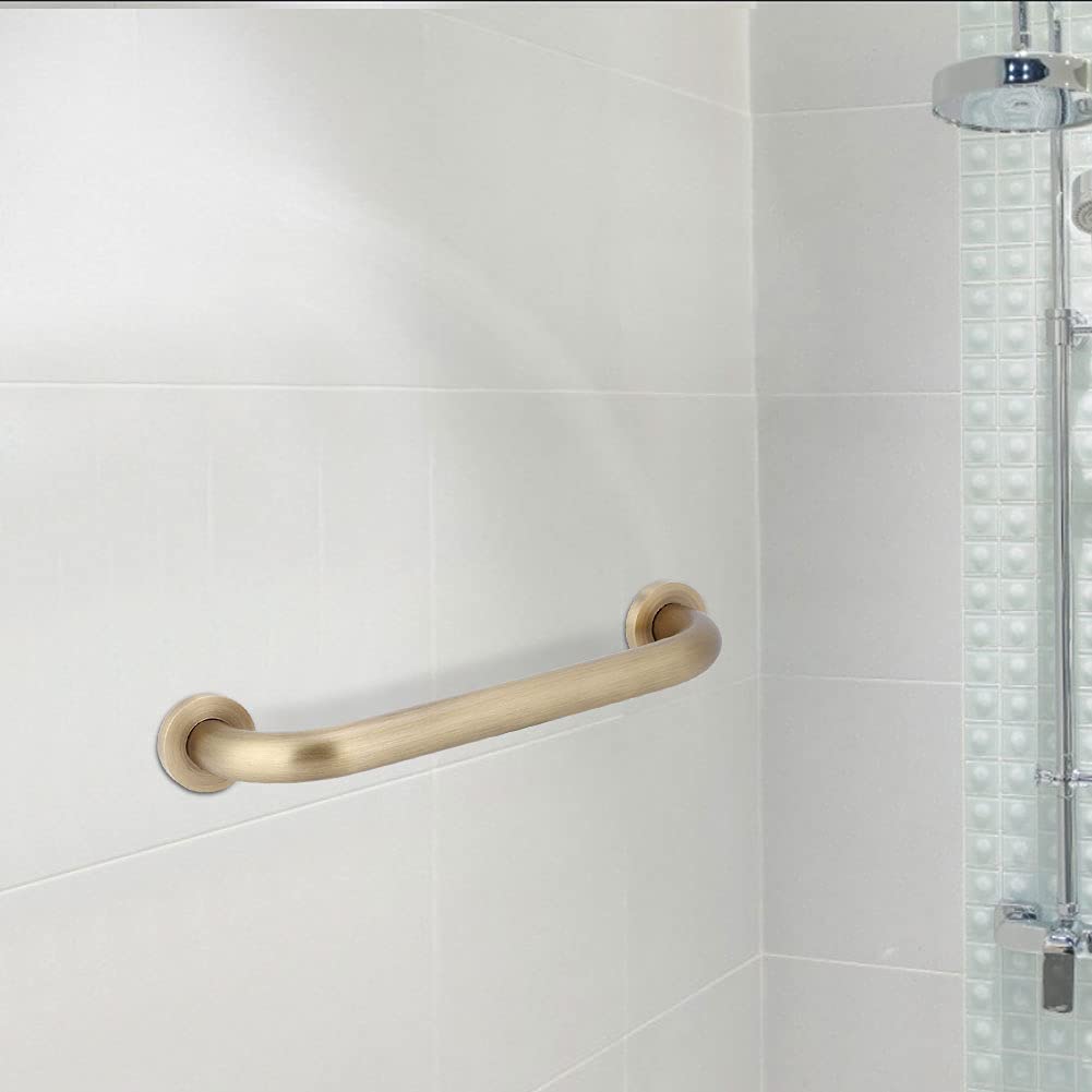 Bathtub Hand Bar, Shower Grab Bars Bearing 60kg / 132.3lb Antique Brass 30cm Brushed Surface Light Luxury Style for Kitchen for Bathroom for Bathtub