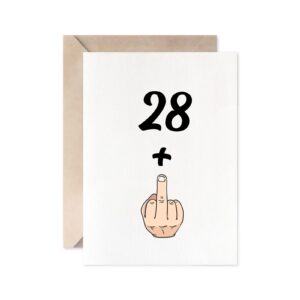 magjuche funny 29th birthday card, 28+1 women or men sweet 29 years old birthday gift joke card